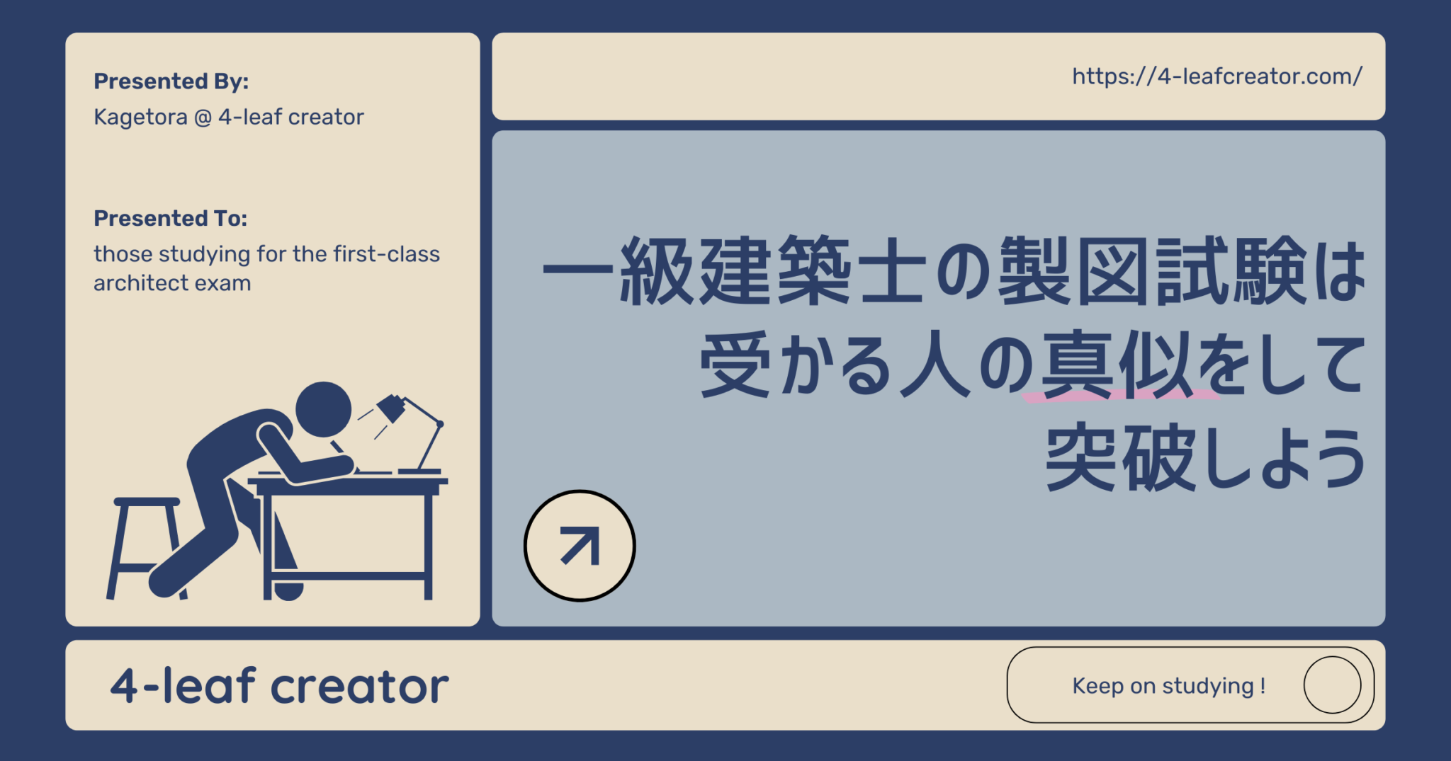 【受かる気がしない人へ】一級建築士の製図試験は受かる人の真似をして突破しよう | 4-leaf creator